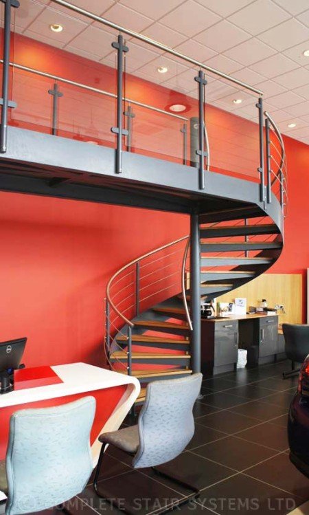 Spiral Staircase Car Showroom Exeter 2 Spiral Staircases